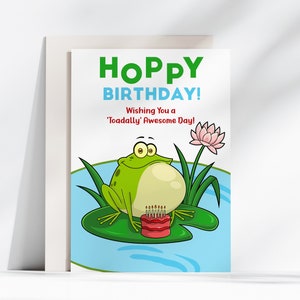 Frog Birthday Card - Instant Download of a Printable Birthday Card for ...