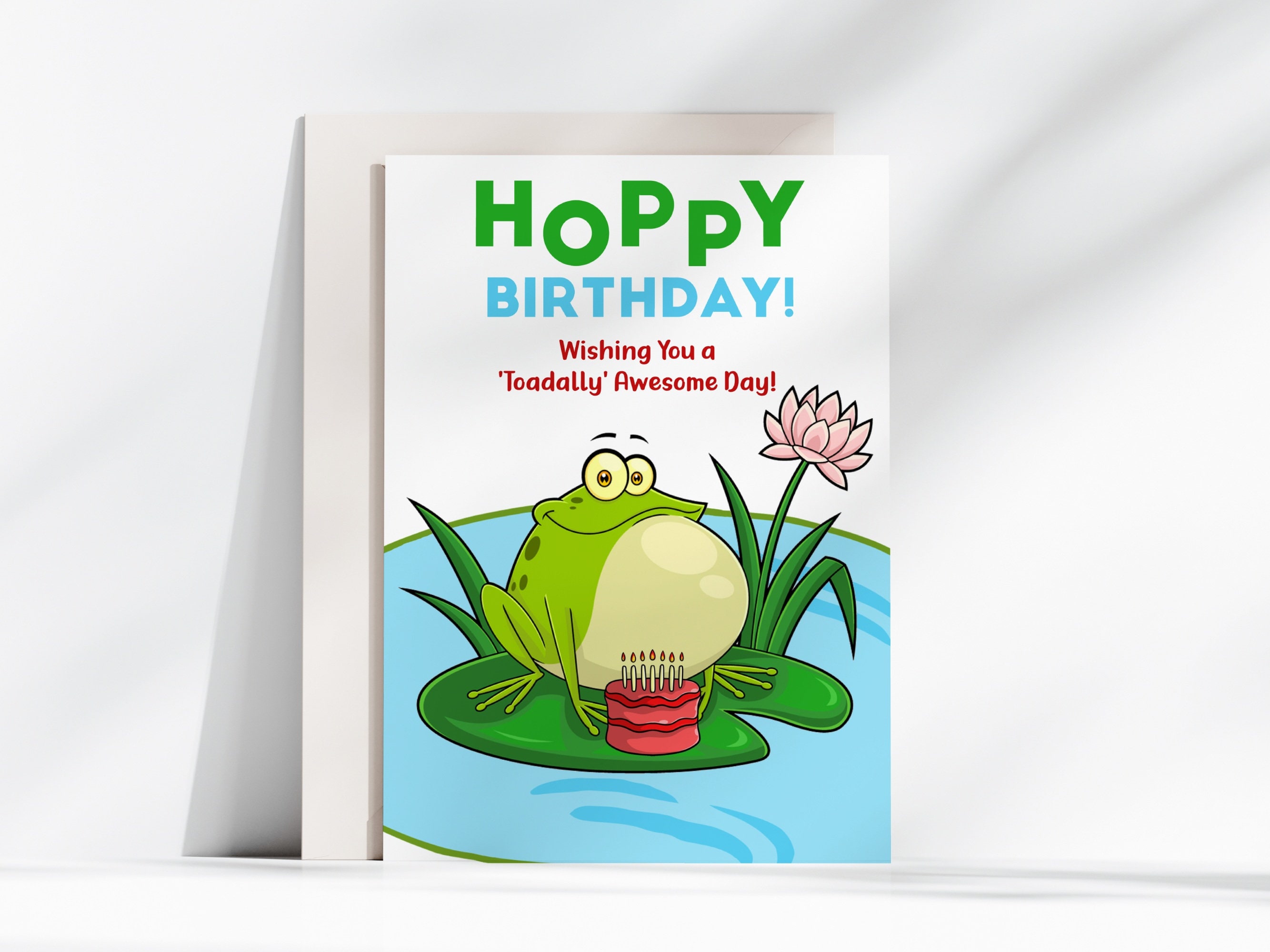 Frog Birthday Card Instant Download of a Printable Birthday Card for ...