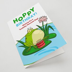 Frog Birthday Card - Instant Download of a Printable Birthday Card for ...