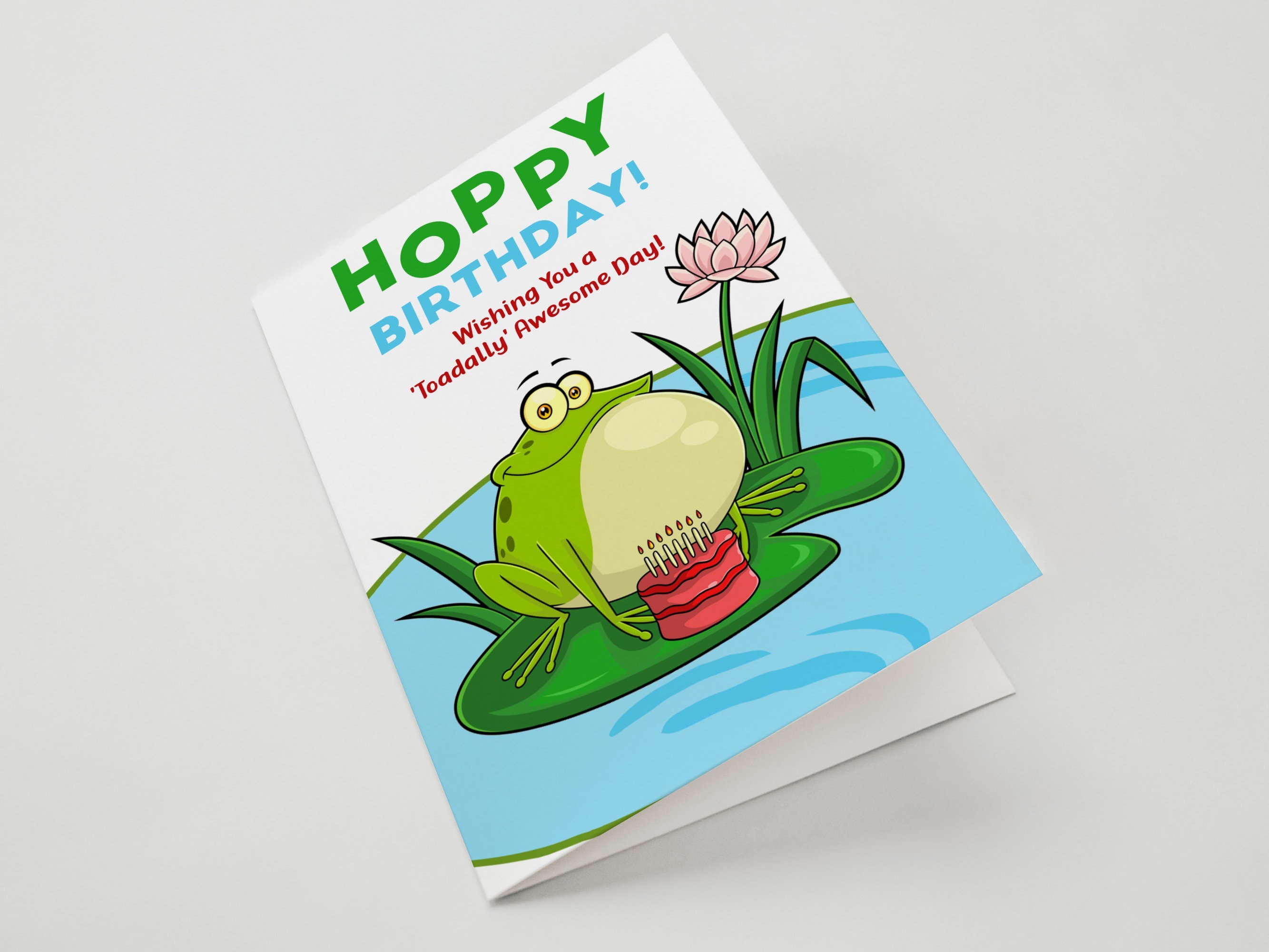 Frog Birthday Card Instant Download of a Printable Birthday Card for ...