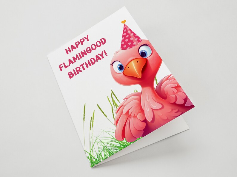 Flamingo Birthday Card - Printable Digital Download for Bird Lovers of ...