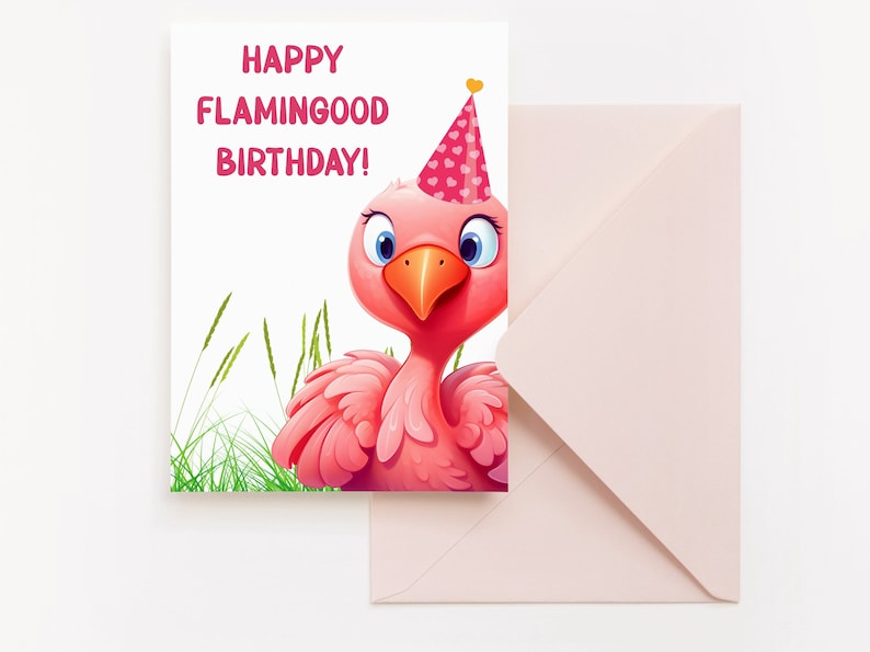 Flamingo Birthday Card - Printable Digital Download for Bird Lovers of ...