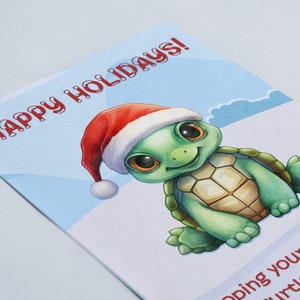 Christmas Turtle Card, Printable Christmas Card, Christmas Greeting ...