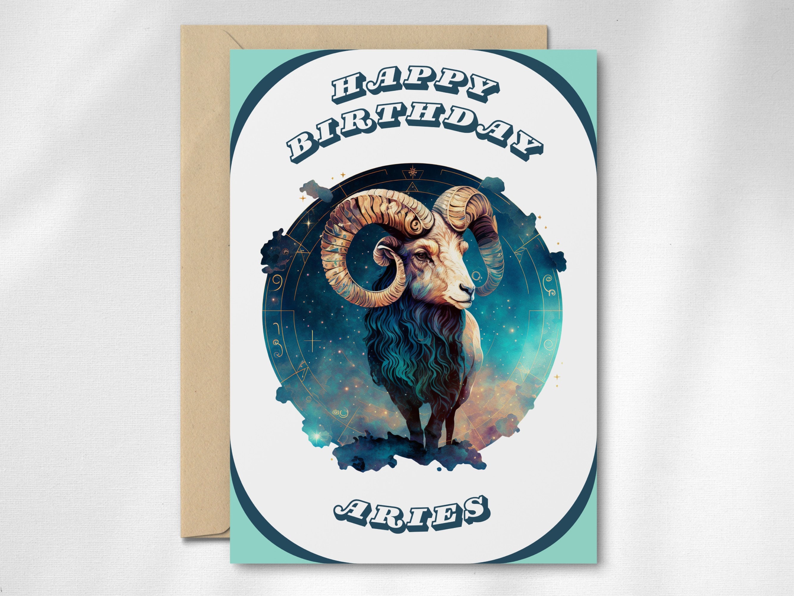 Aries Birthday Card for the Astrology Lover: Printable Horoscope Card ...
