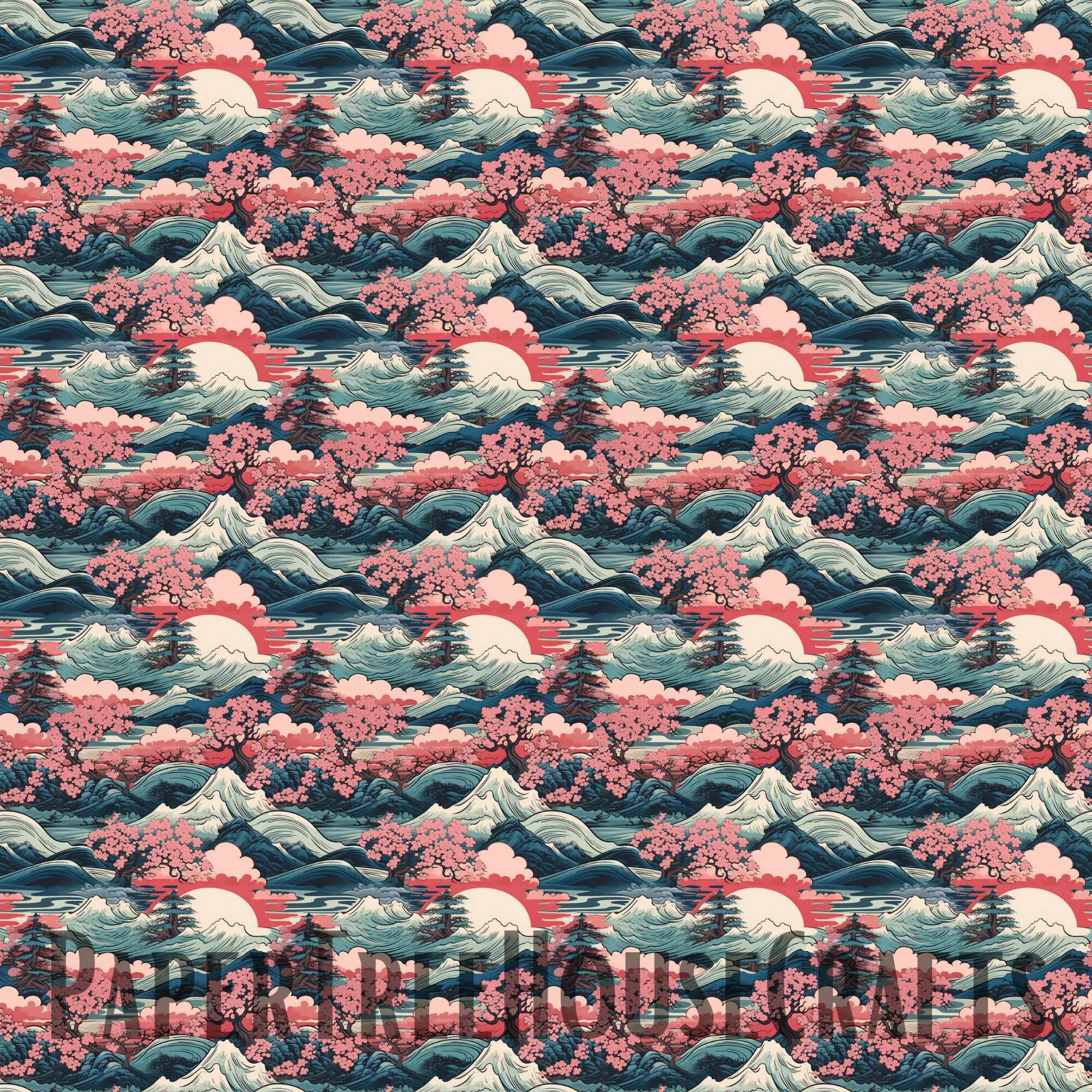 Japanese Inspired Repeating Designs Digital Paper Pack With 12 ...