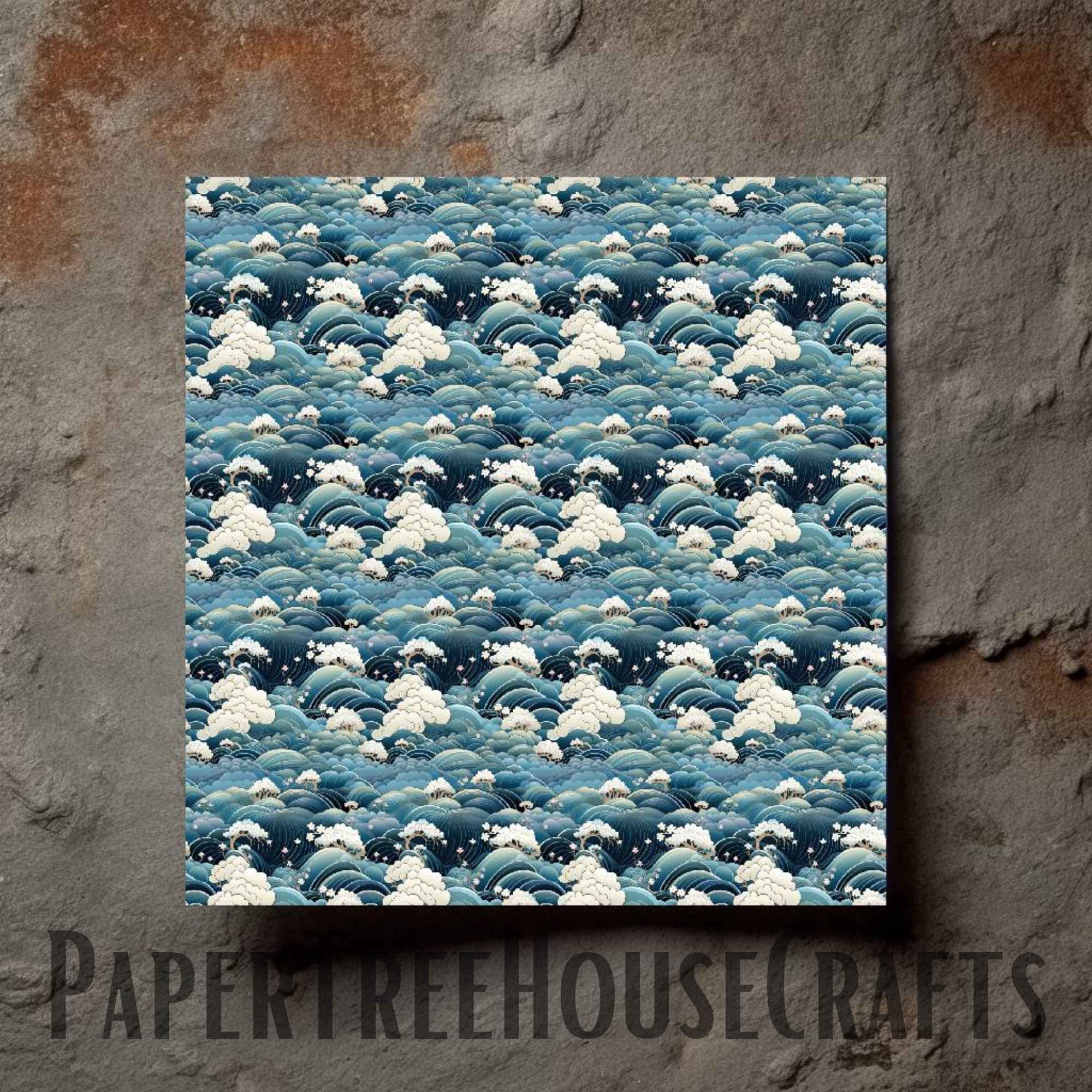 Baby Blue Sashiko Japanese Pattern Digital Paper Pack for - Etsy