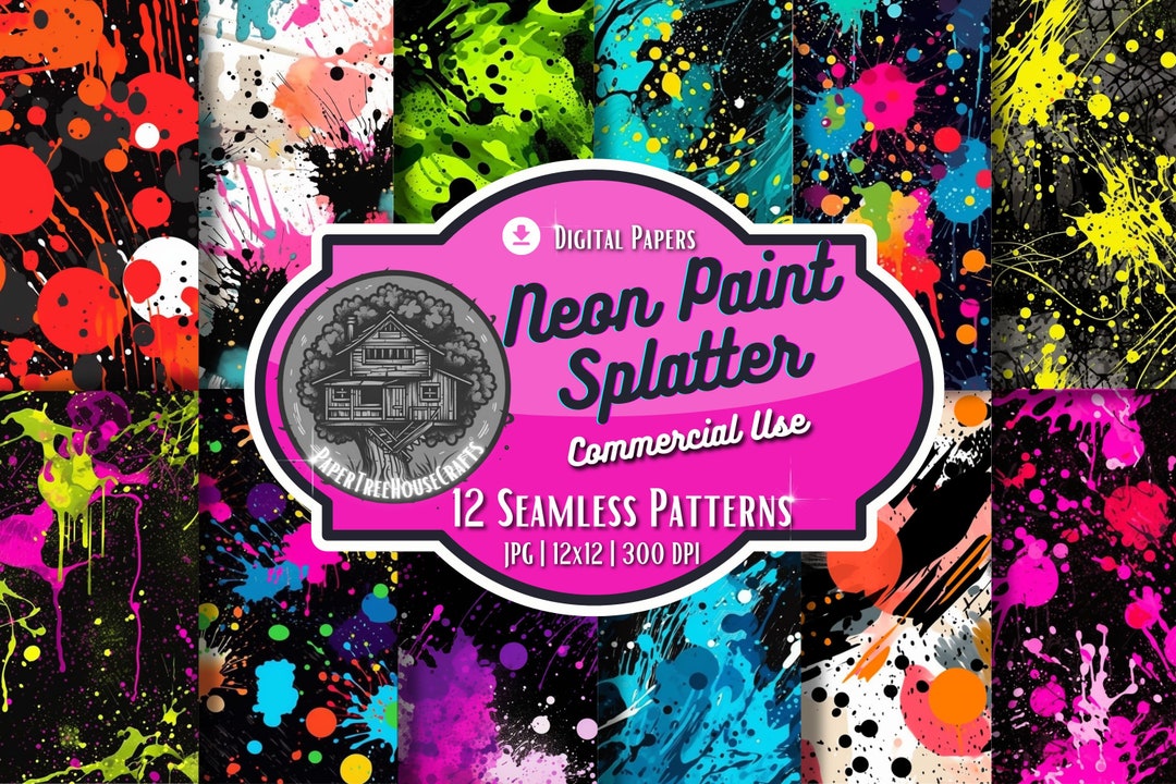 Vibrant Neon Pattern Pack 12 Sheets of 12x12 Seamless Neon Paper ...