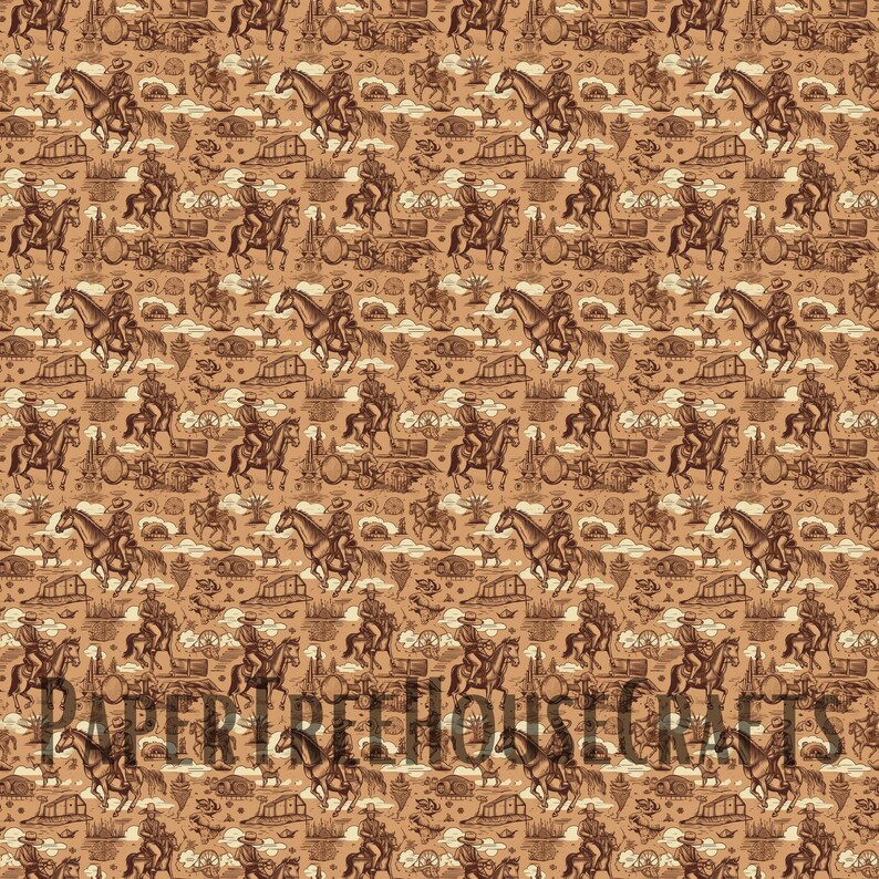 Vintage Cowboy Digital Paper Pack for Old West Scrapbooking - Etsy