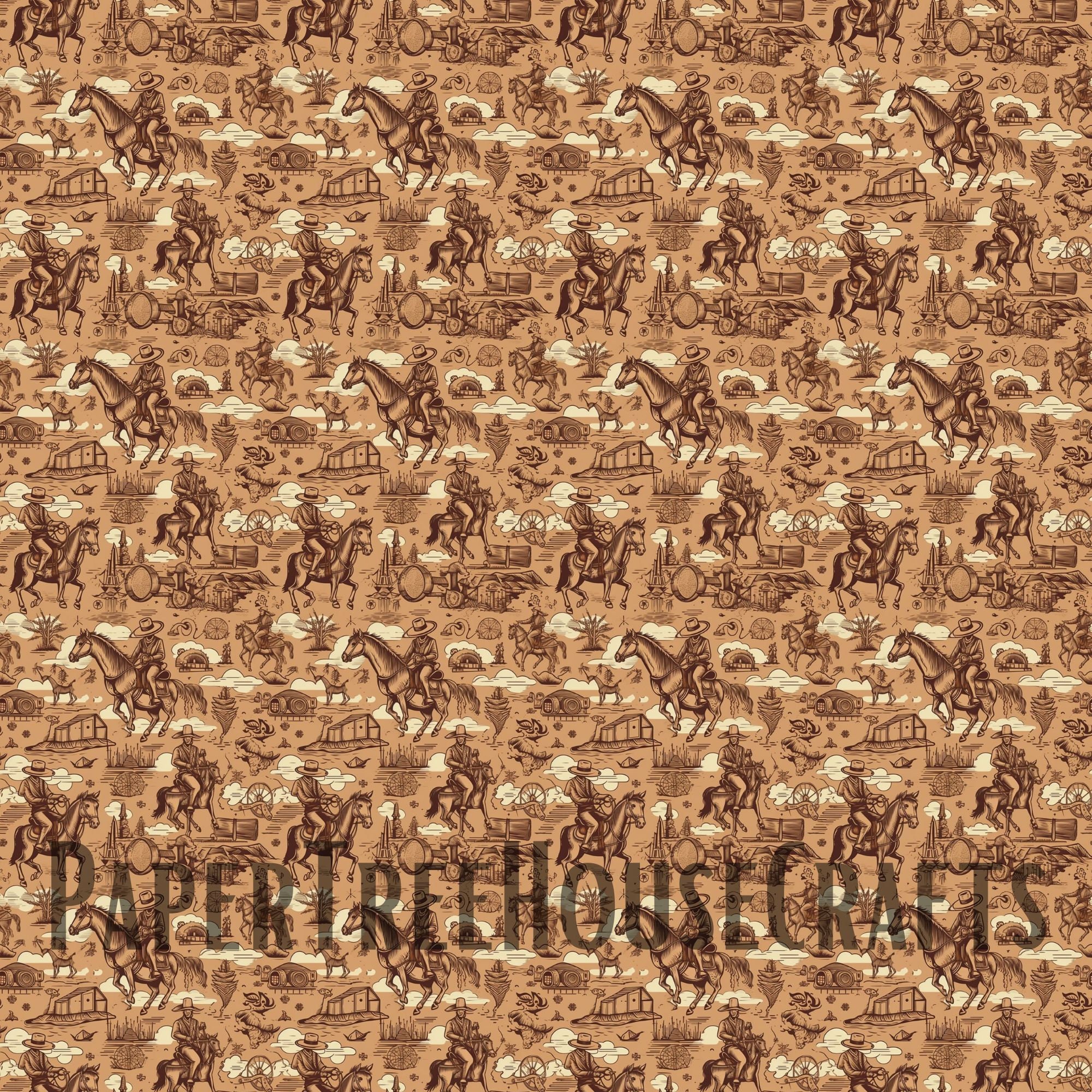 Vintage Cowboy Digital Paper Pack for Old West Scrapbooking - Etsy