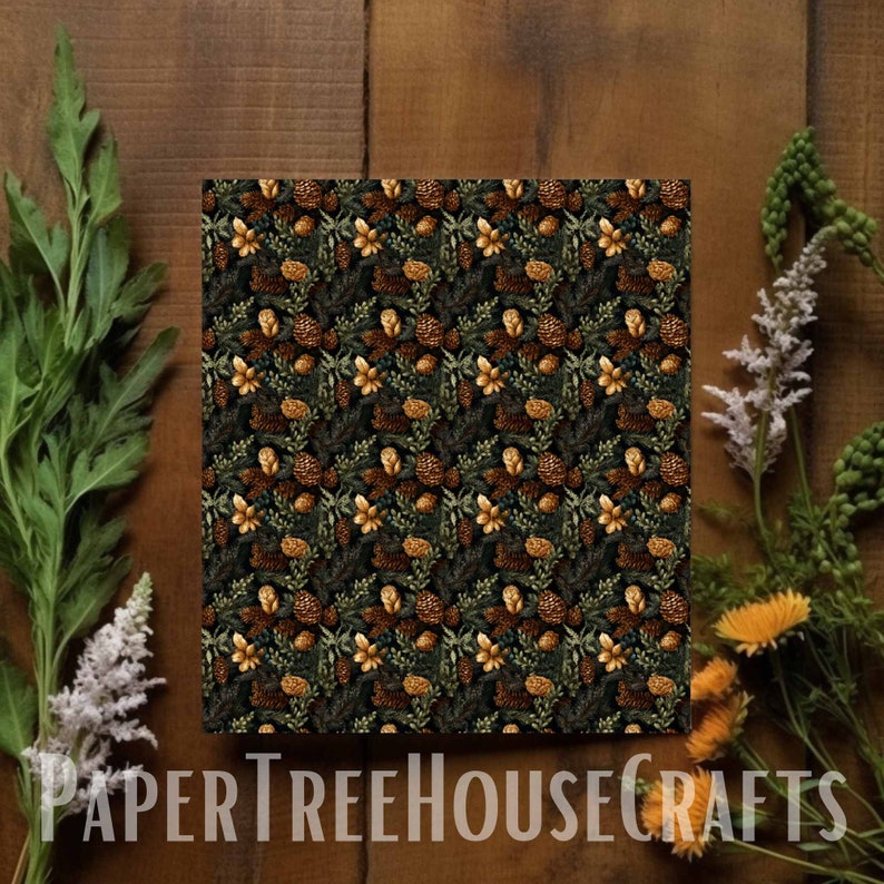 Evergreen Forest Digital Paper Seamless Patterns for Scrapbooking ...
