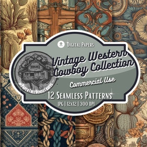 Cowboy Life Seamless Digital Paper Pack Western Backgrounds for Cowboy ...