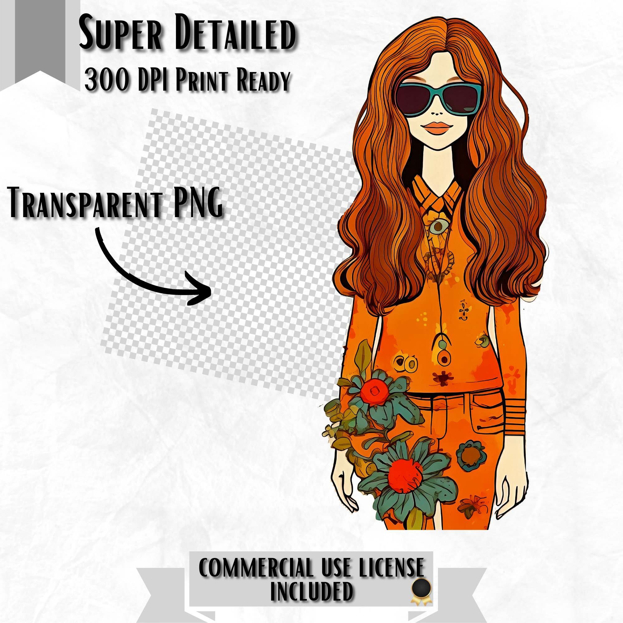 Groovy Hippie Clipart Bundle: Retro Floral Designs for Digital - Etsy