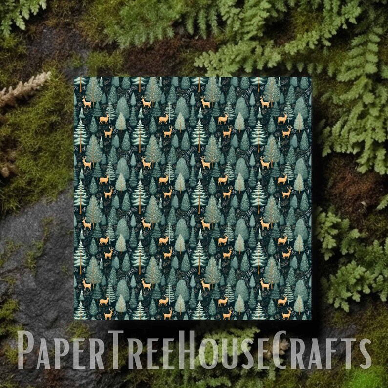 Evergreen Forest Digital Paper Seamless Patterns for Scrapbooking ...