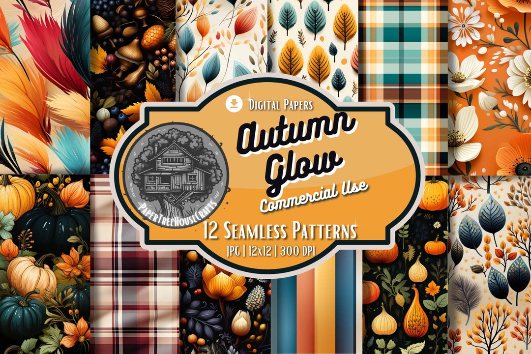 Fall Foliage Seamless Digital Paper Autumn Repeating Patterns for ...