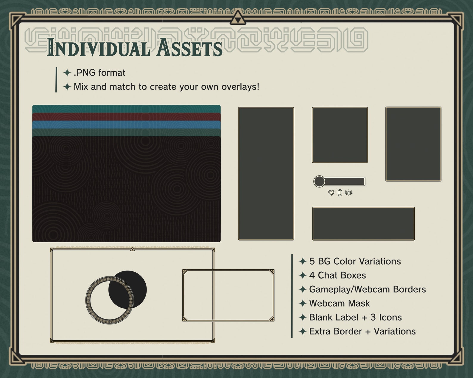 Tears of the Kingdom Stream Overlay Pack / Legend of Zelda / 4 Overlays ...