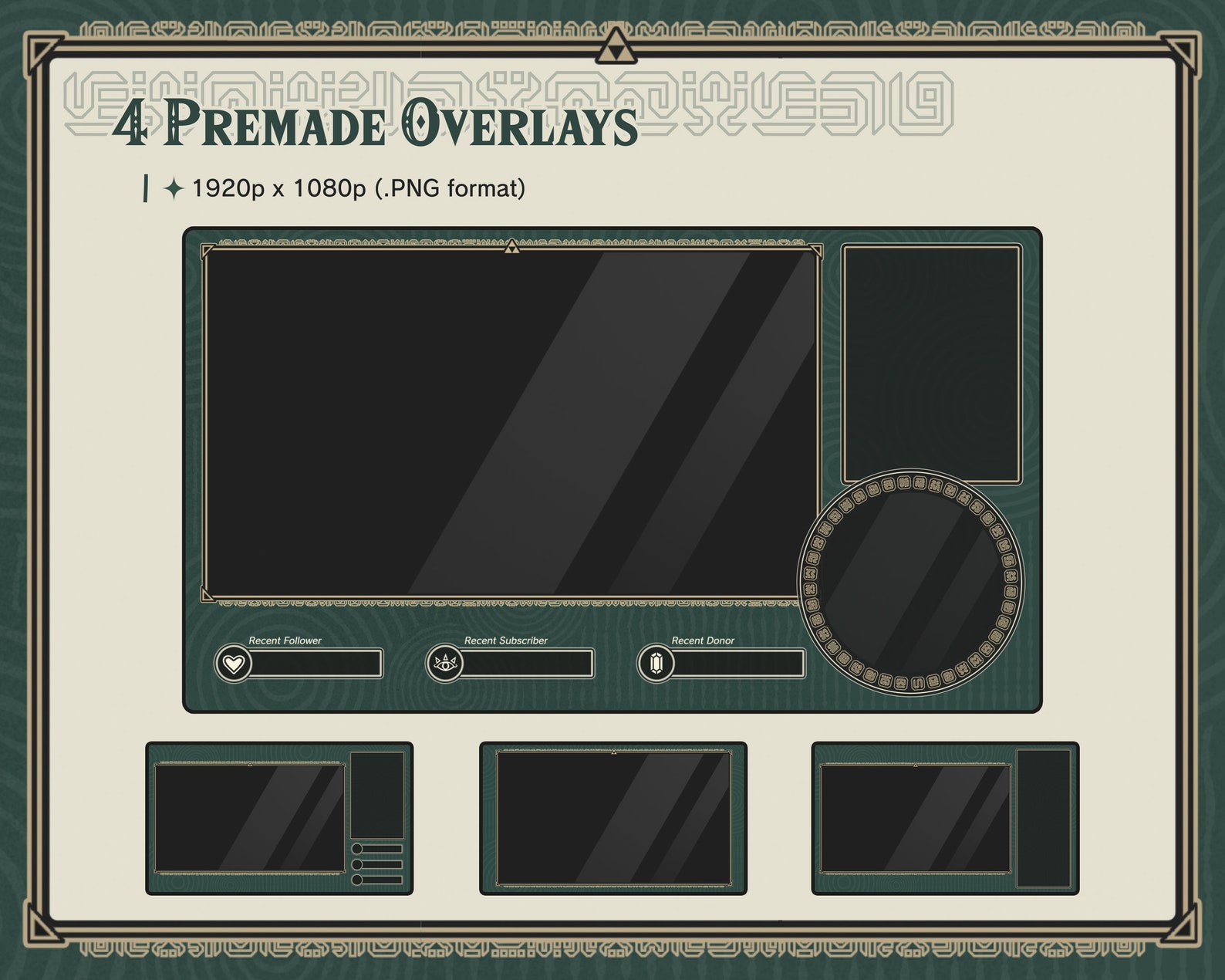 Tears of the Kingdom Stream Overlay Pack / Legend of Zelda / 4 Overlays With Customizable Assets ...