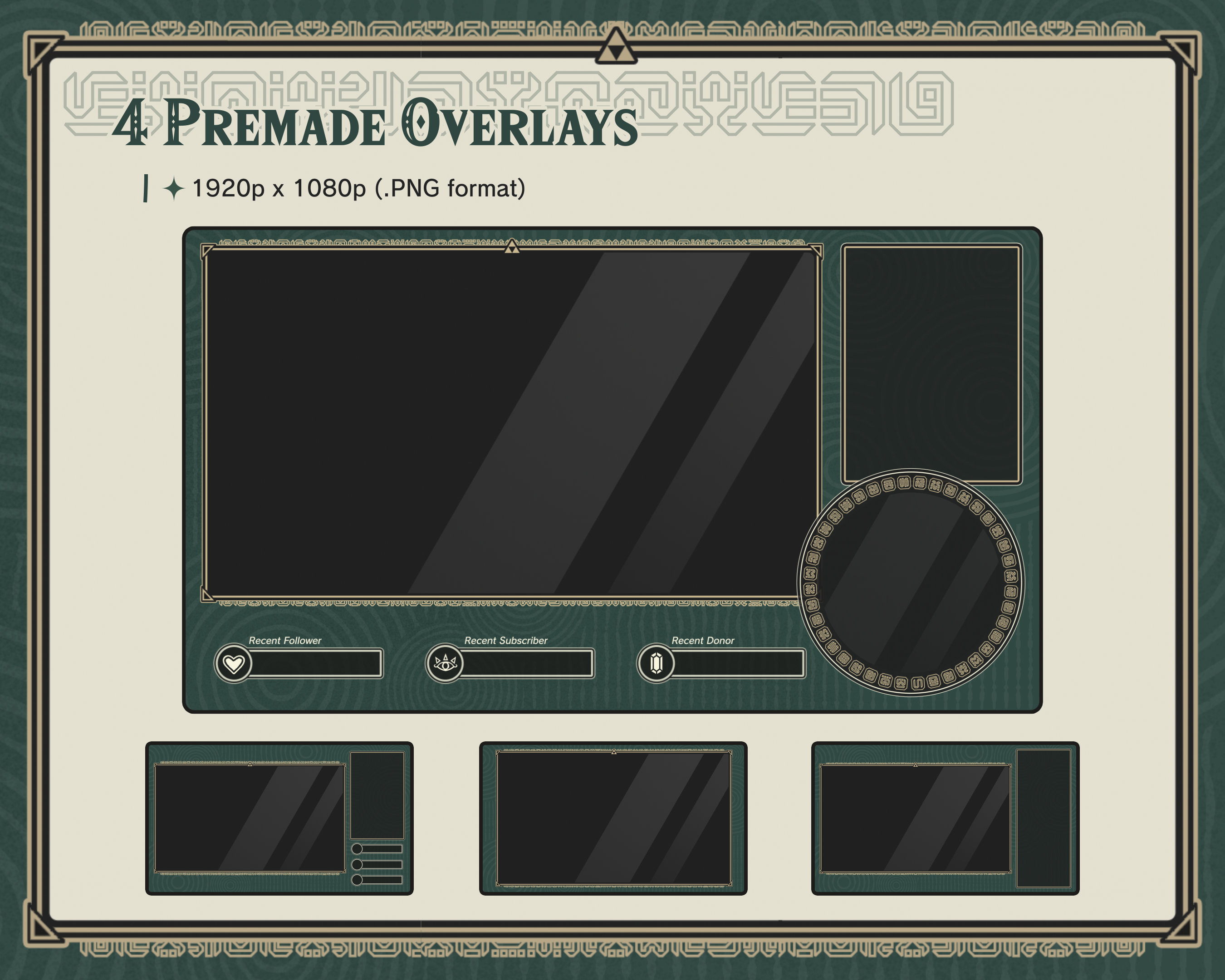 Tears of the Kingdom Stream Overlay Pack / Legend of Zelda / 4 Overlays ...