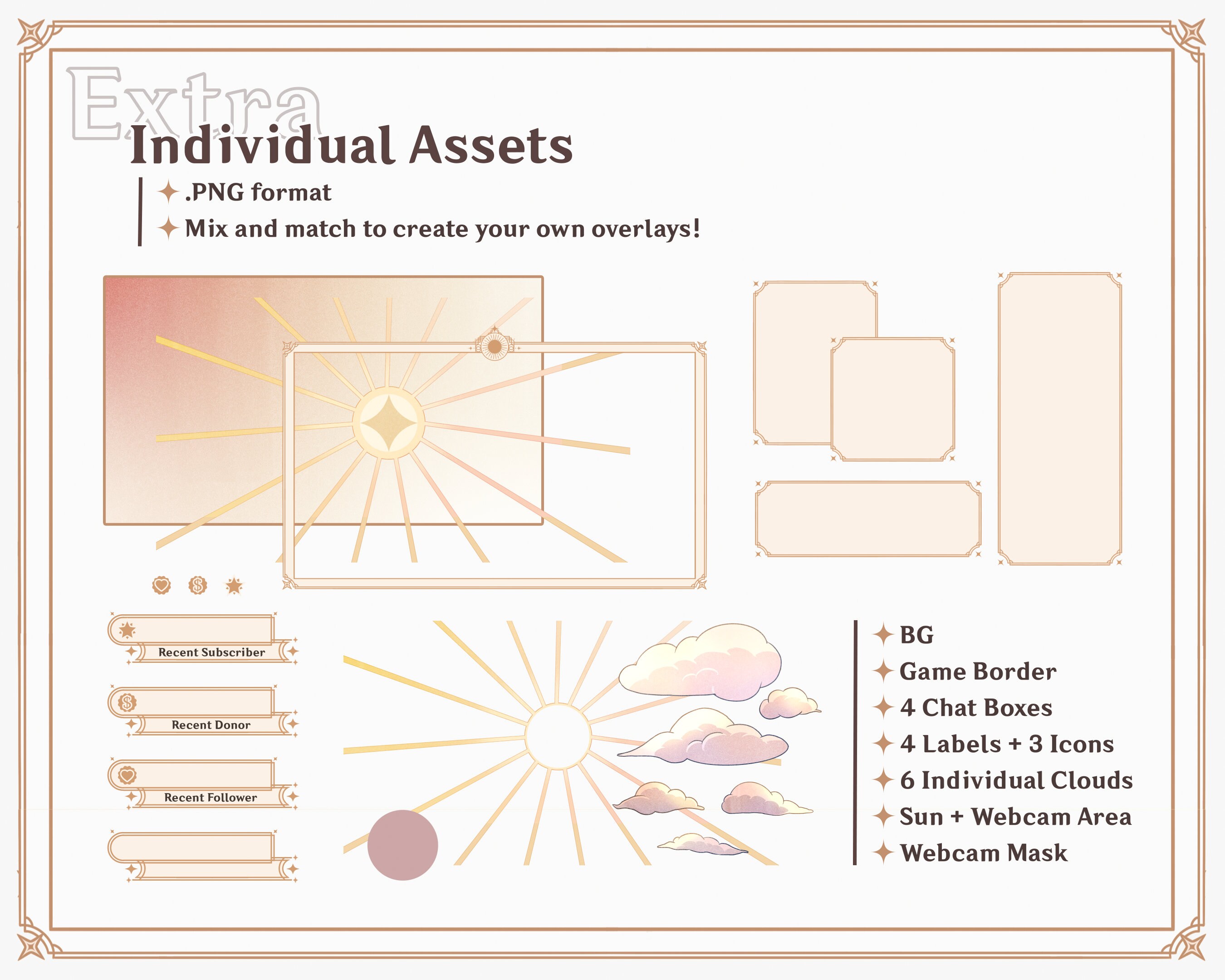 Genshin Impact Stream Overlay Pack / Celestia Morning Theme / Sun Theme ...