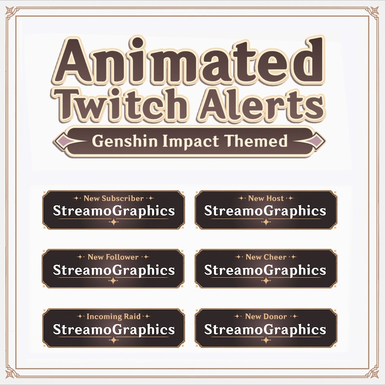 Animated Genshin Impact Twitch Alerts / Quest Notification / Set of 6 ...
