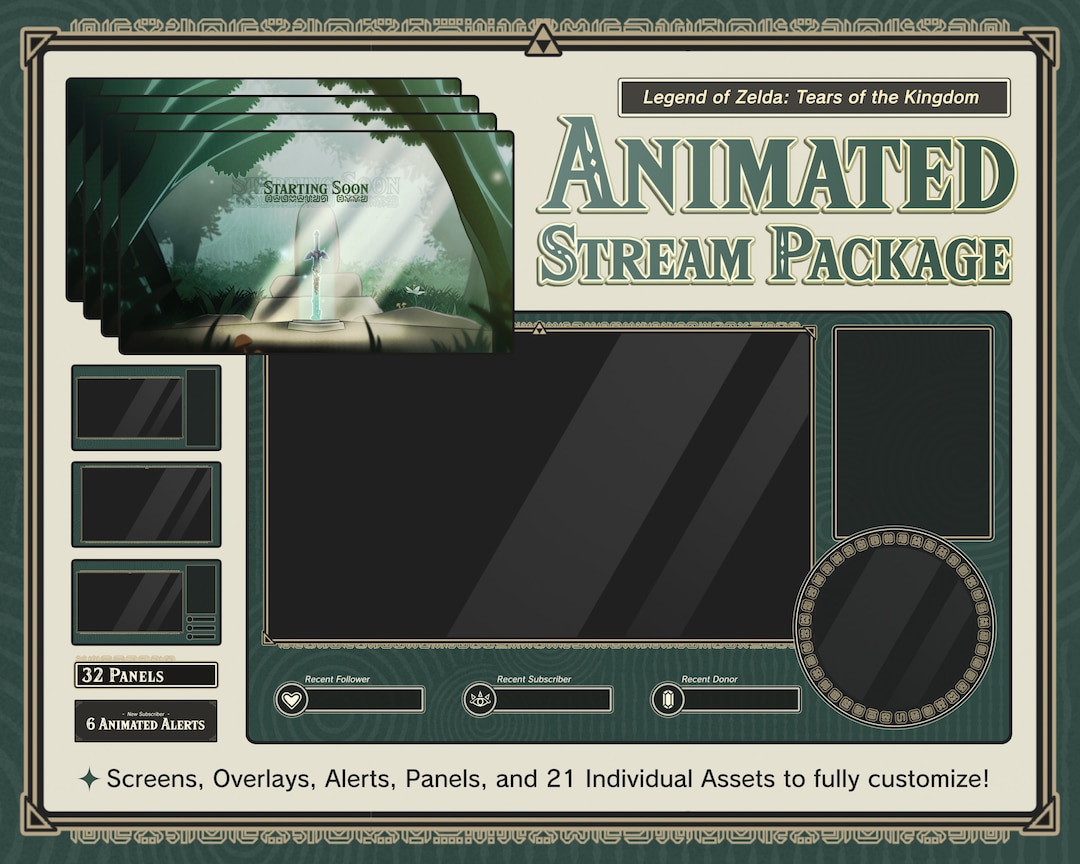 Animated Tears of the Kingdom Stream Package Bundle / Legend of Zelda ...