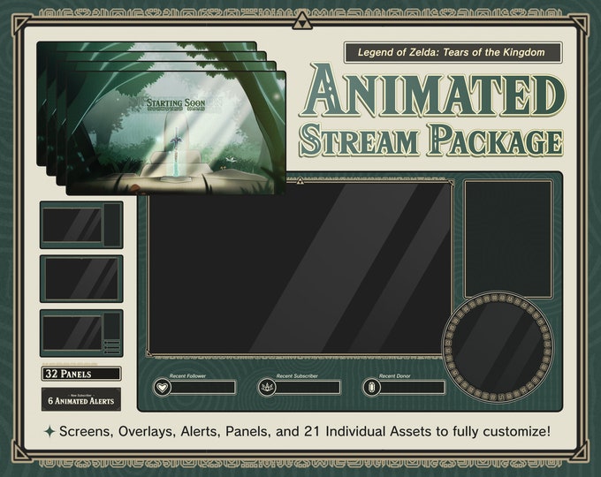 Zelda Tears of the Kingdom Stream Overlay Package | Overlay, Panels ...