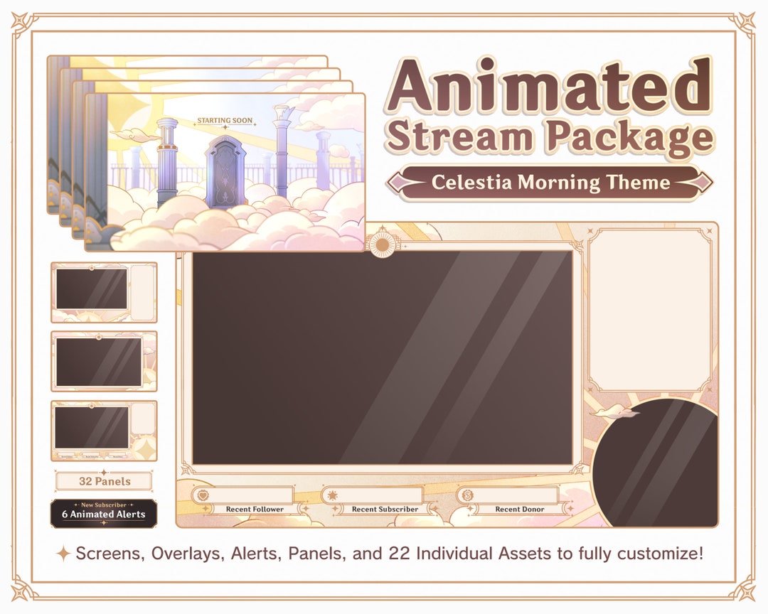 Animated Genshin Impact Stream Package Bundle / Celestia Morning Theme ...