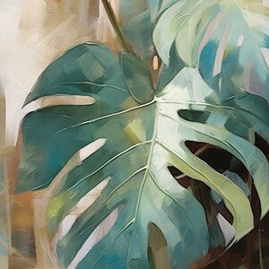 Original Green Leaf Oil Painting on Canvas, Large Wall Art Abstract ...