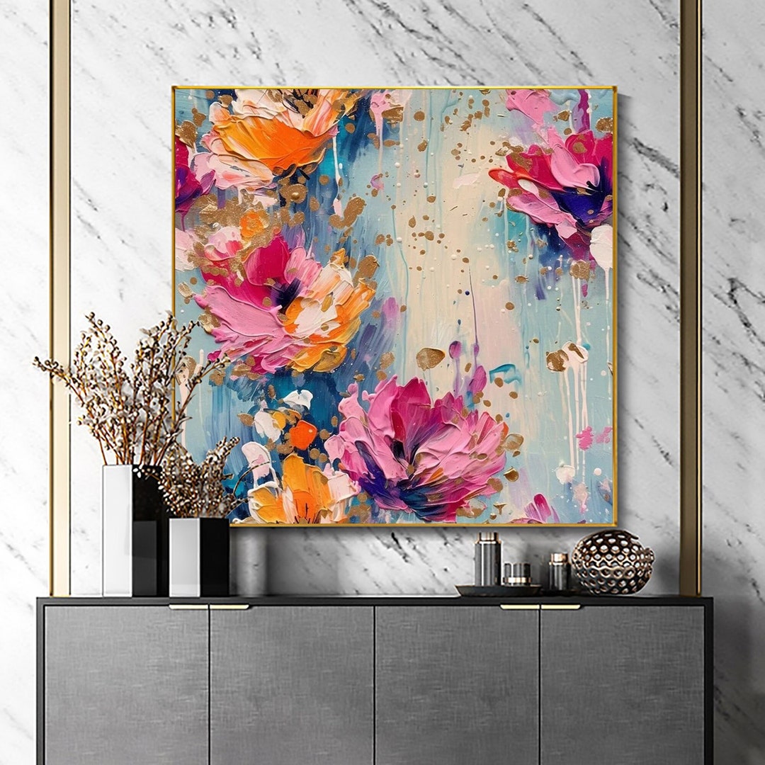 Large Abstract Flower Oil Painting on Canvas,canvas Wall Art, Original ...