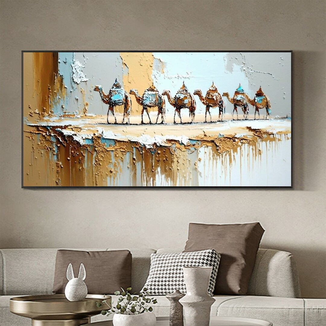 Large Original Brown Desert Oil Painting on Canvas Canvas - Etsy
