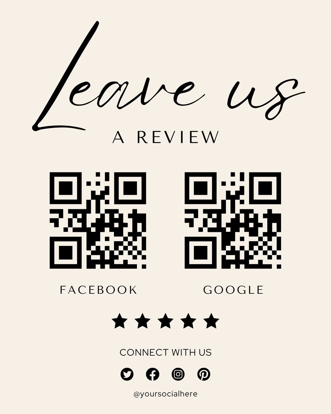 Please Leave a Review Editable Canva Template With QR Code - Etsy Please Leave a Review Editable Canva Template With QR Code - Etsy