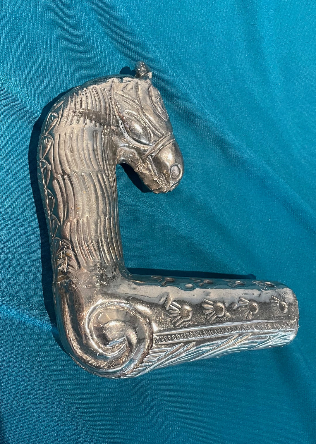 Bent Horse Head Cane Topper - Likely Aluminum - Etsy