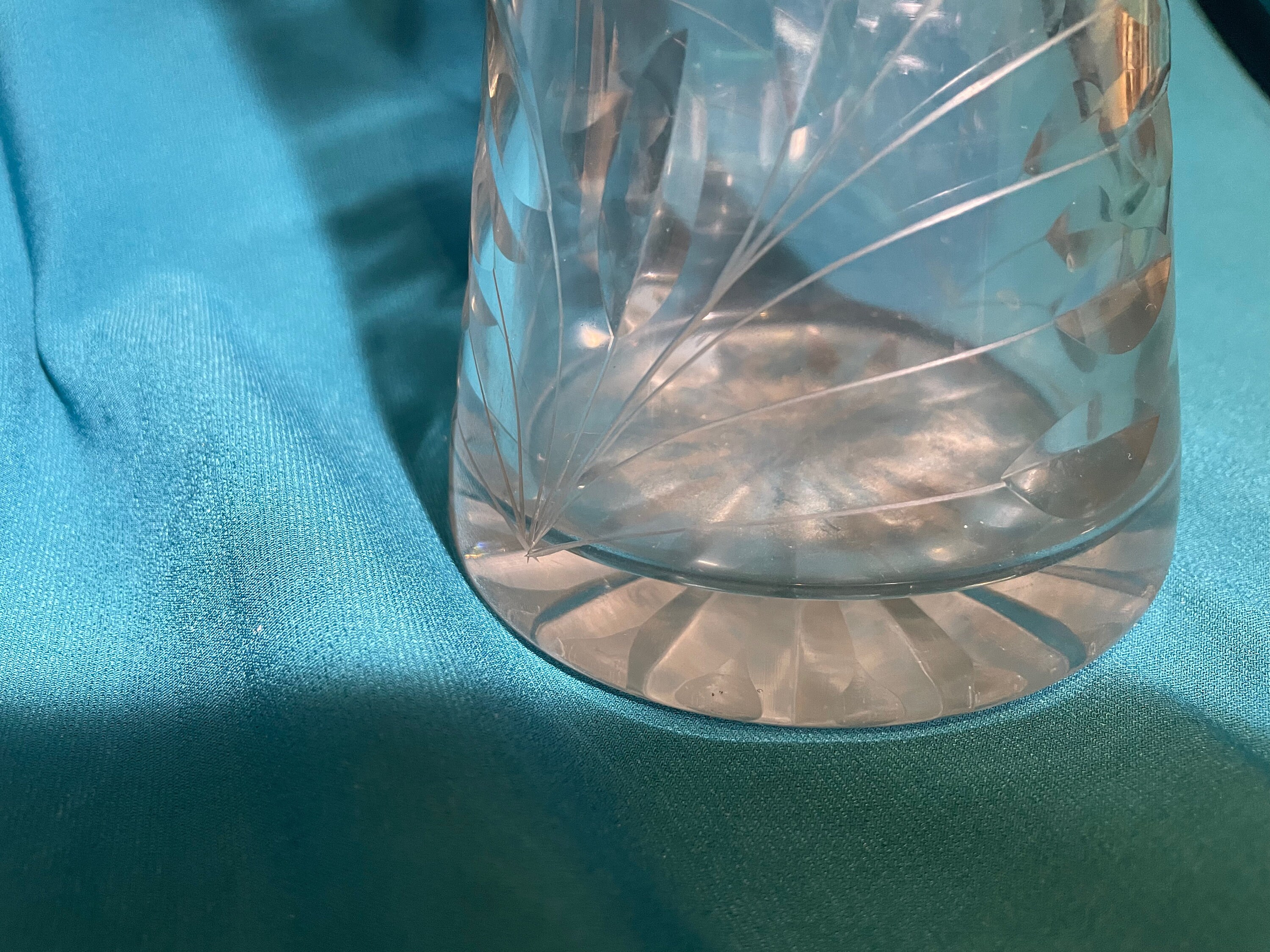 Large Etched Flowers Heavy Vase Crystal - Etsy