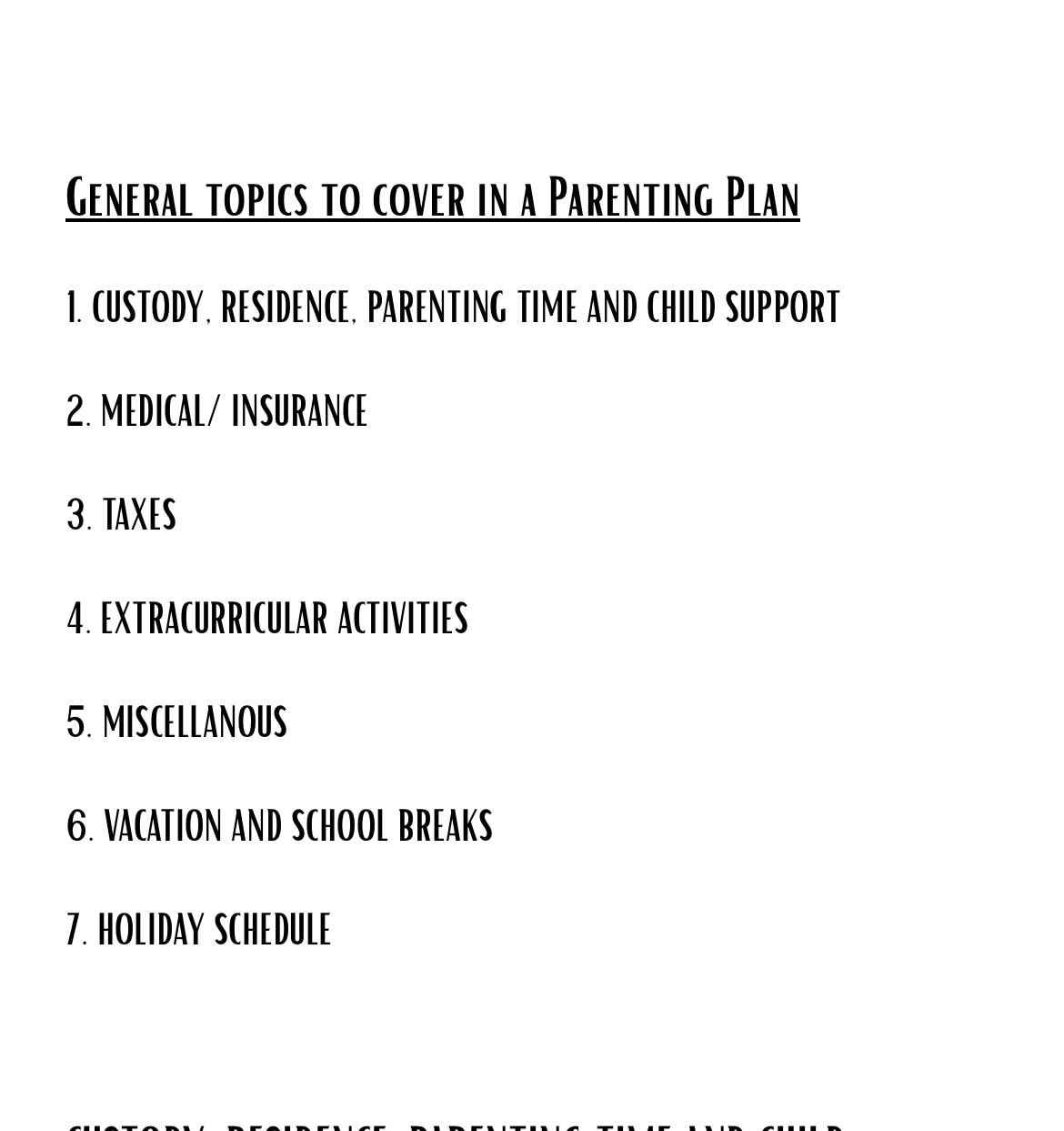 Comprehensive Parenting Plan Worksheet for Co-parenting Success - Etsy