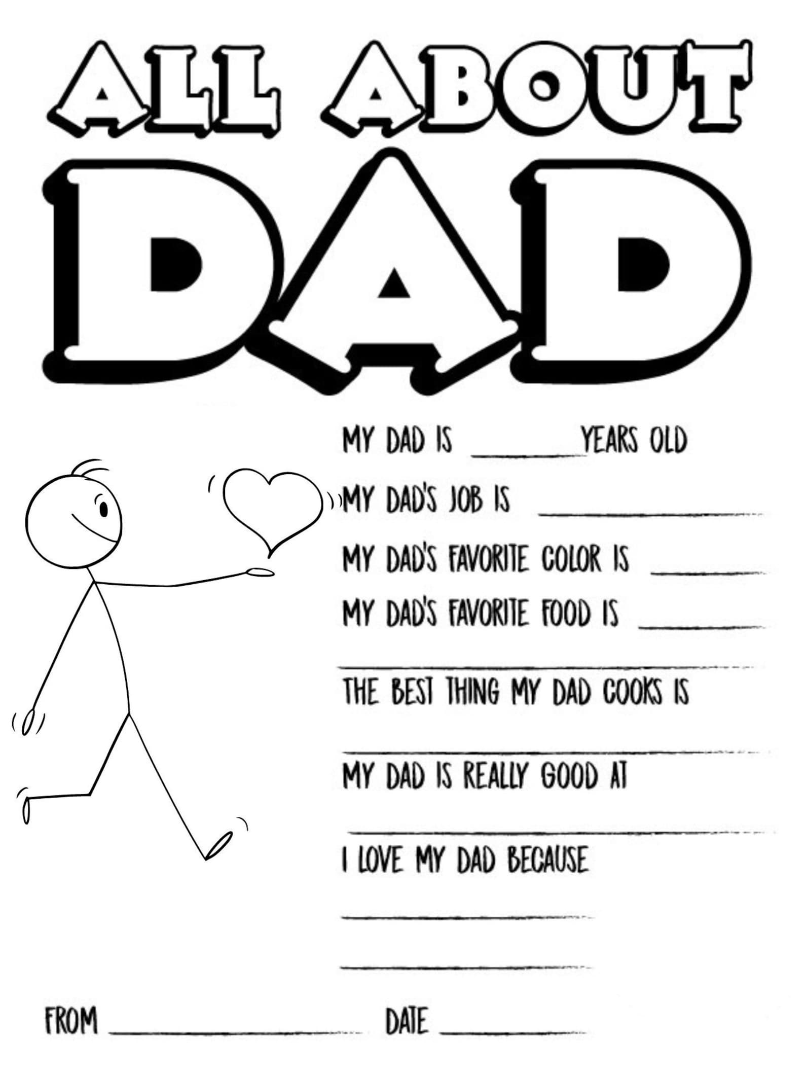 Father's Day Question for Kids - Etsy
