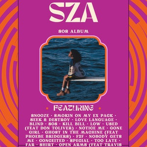 Sza SOS Album Digital Poster Print, Vintage Abstract Sza Print, Cute ...