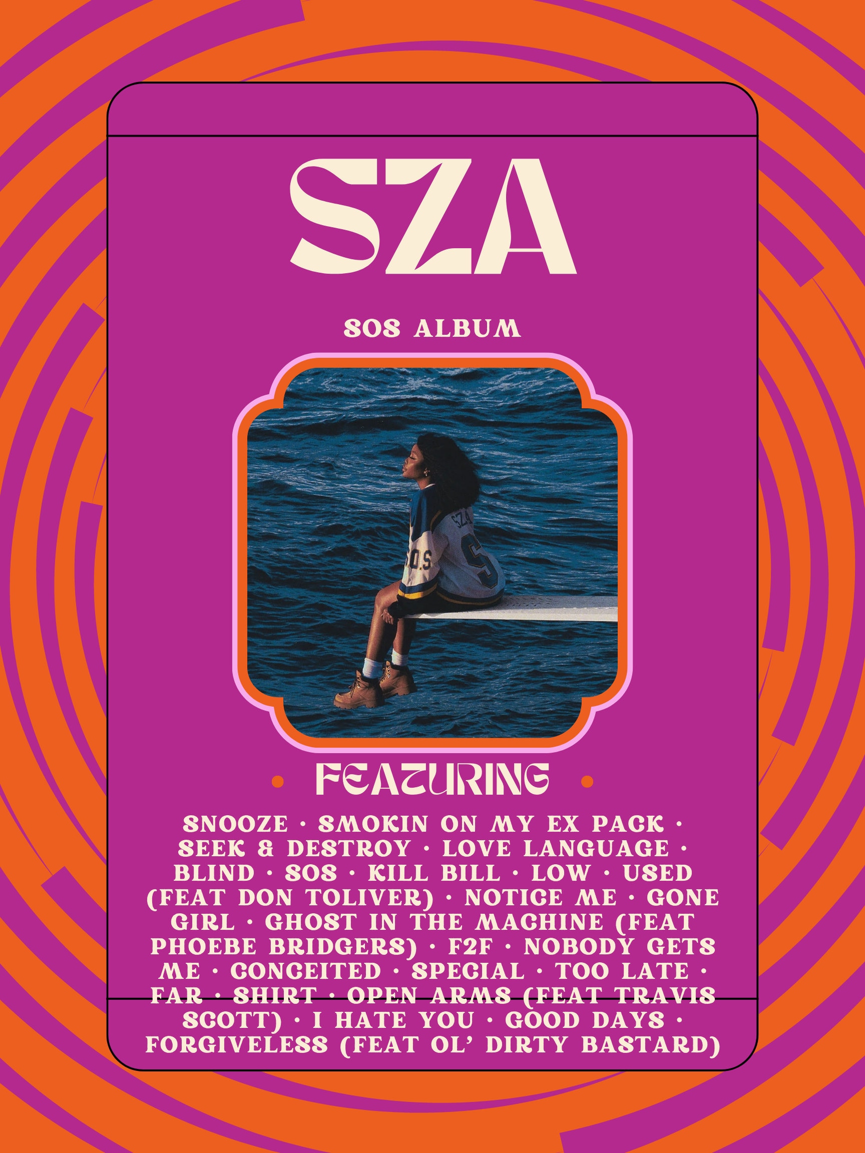Sza SOS Album Digital Poster Print, Vintage Abstract Sza Print, Cute ...