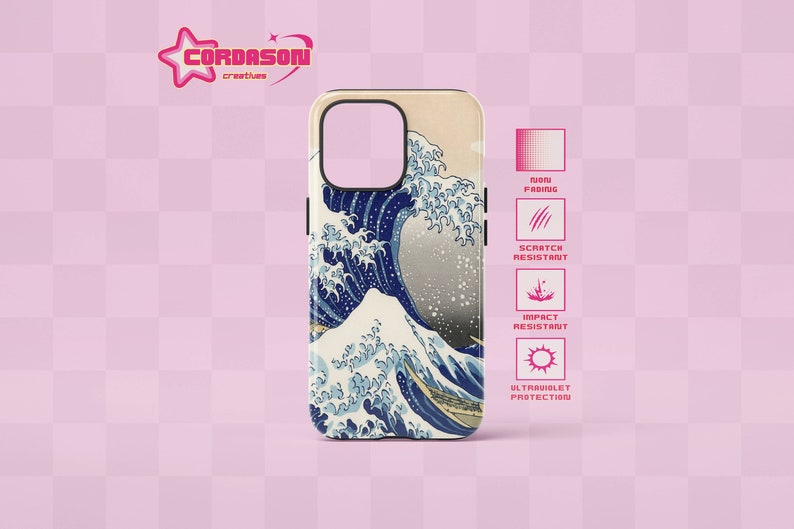 Art Phone Case the Great Wave Hokusai Phone Case for iPhone 16 15 14 13 ...