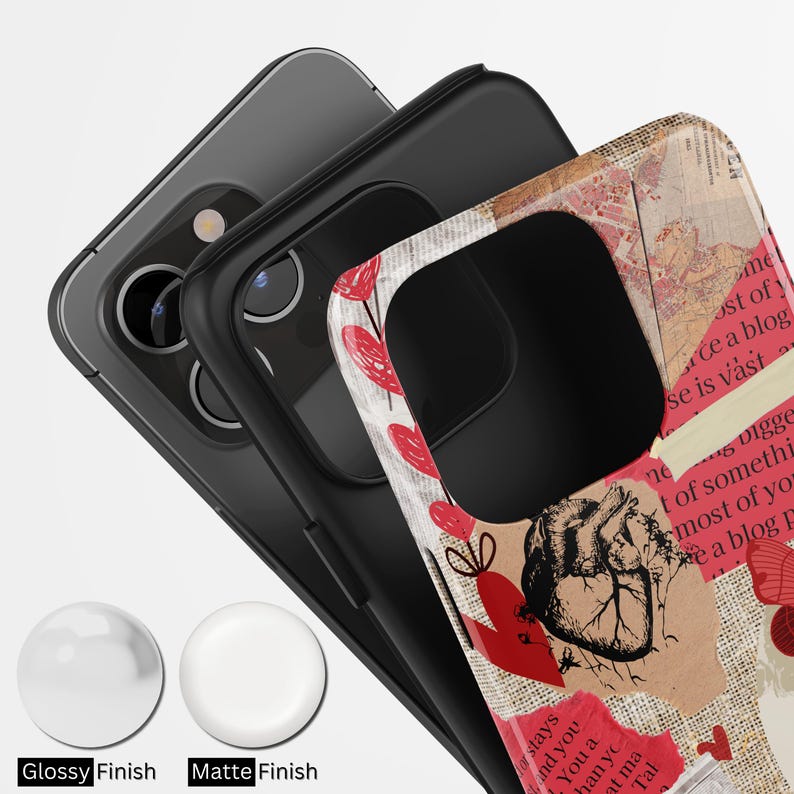 Red Scrapbook Phone Case: Bookish Collage Phone Cover - Etsy