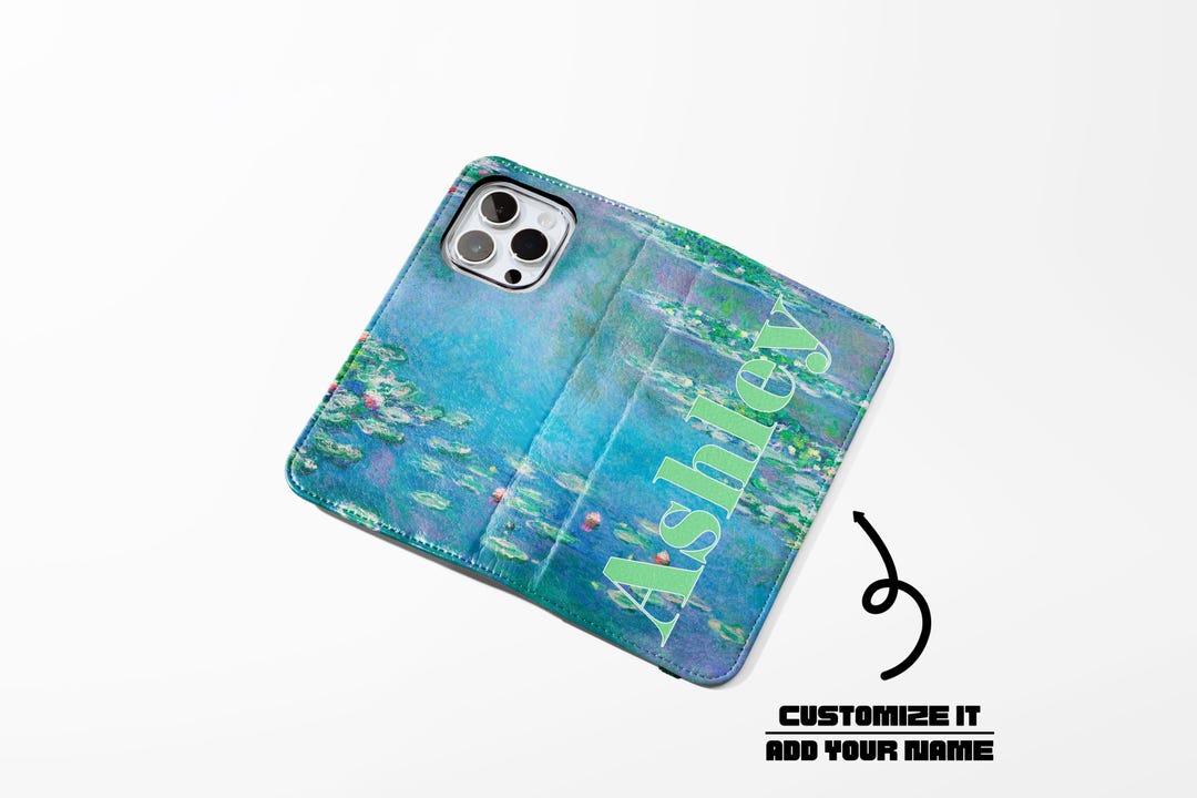 Personalized Monet Water Lilies Phone Case Vegan Leather Folio Wallet ...
