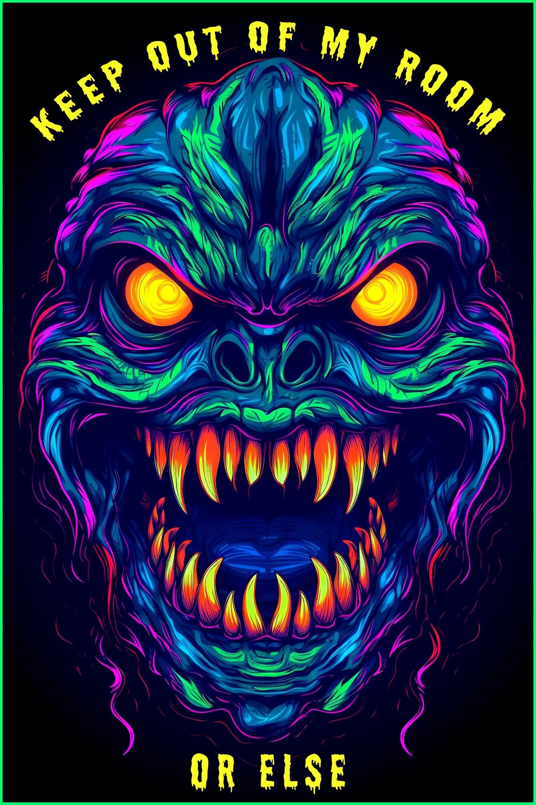 Keep Out of My Room - Alien Head Series, Poster, Blacklight Poster ...