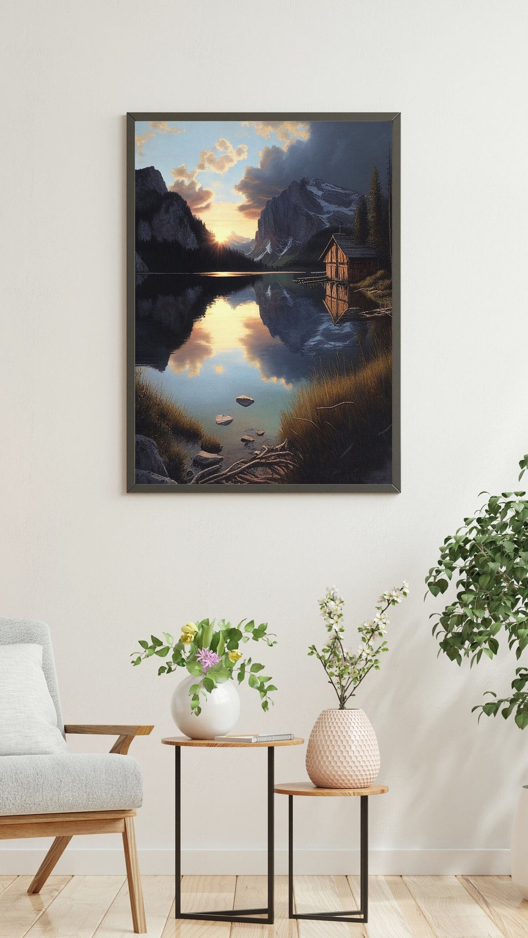 Lago Limides Print, Lake Art, Oil Painting, Wilderness Print, Landscape ...