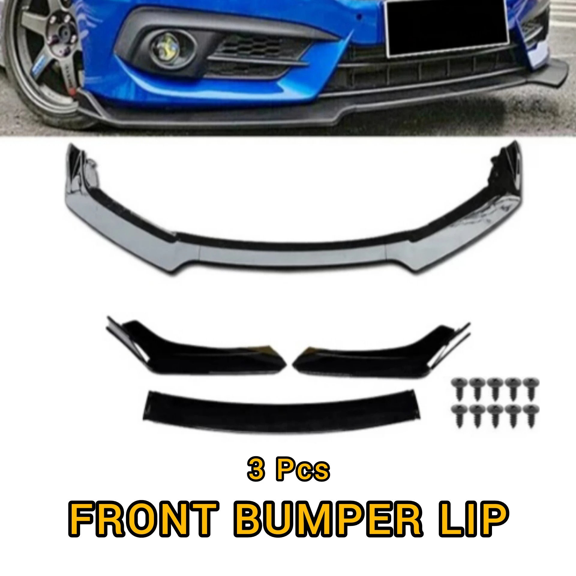 3 Pcs Front Bumper Lip for Ford Fiesta Body Kit Car Accessories Spoiler ...