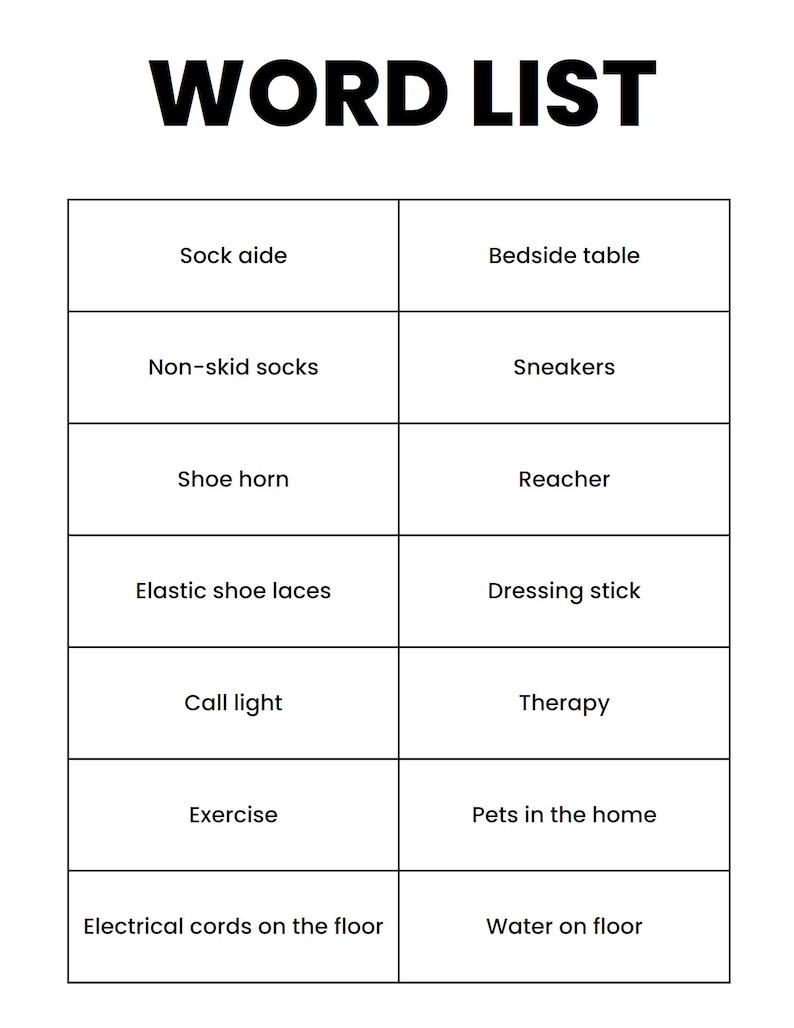 Speech Therapy- Group or Individual Fall Safety BINGO - Etsy