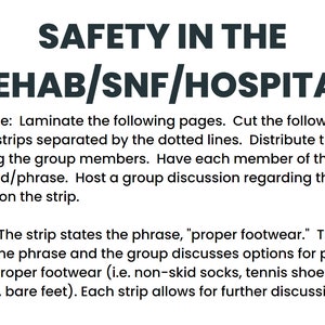 Speech Therapy Safety Group for Rehab/snf/hospital - Etsy