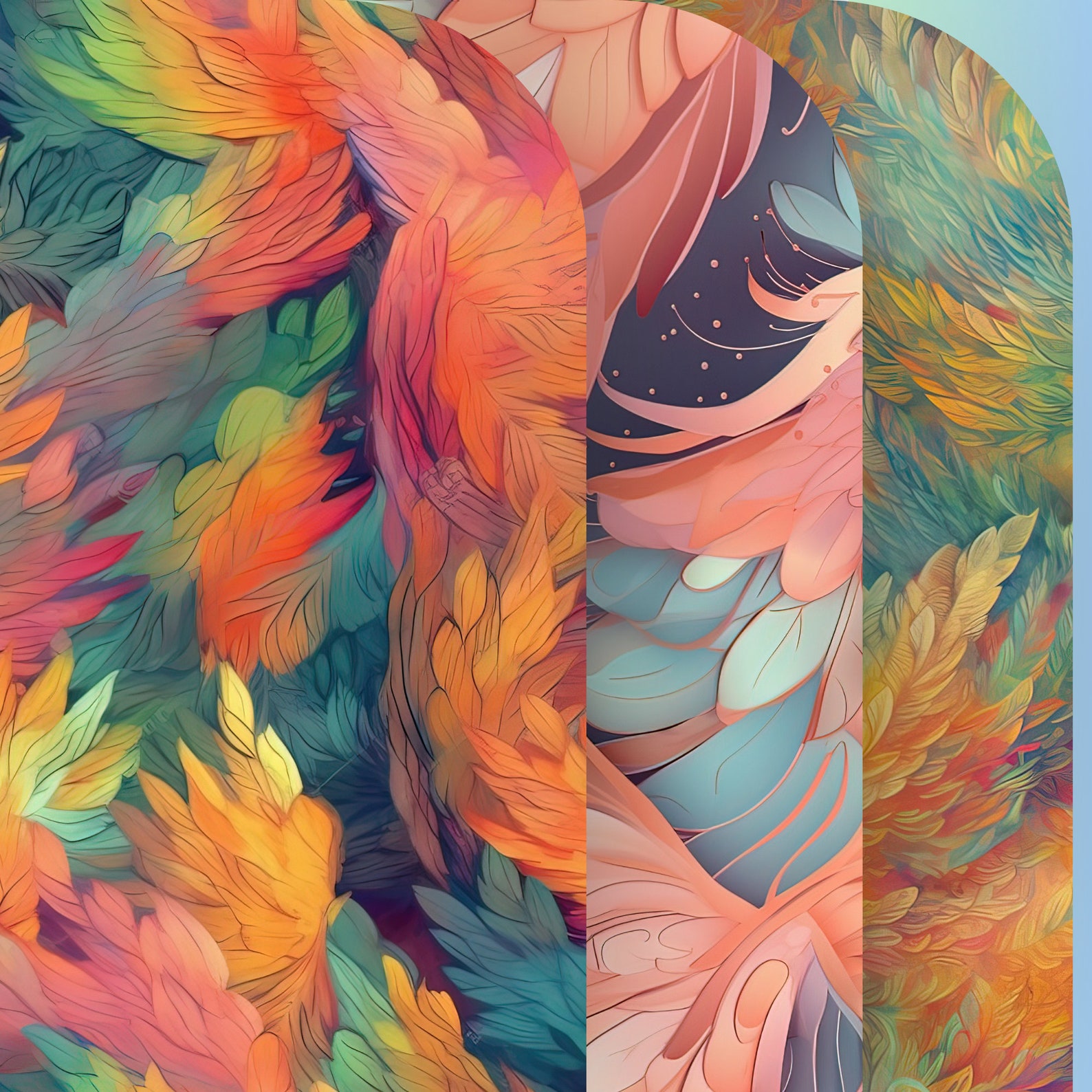 Pastel Angel Wings Digital Paper – Winged Leaf & Feather Designs ...