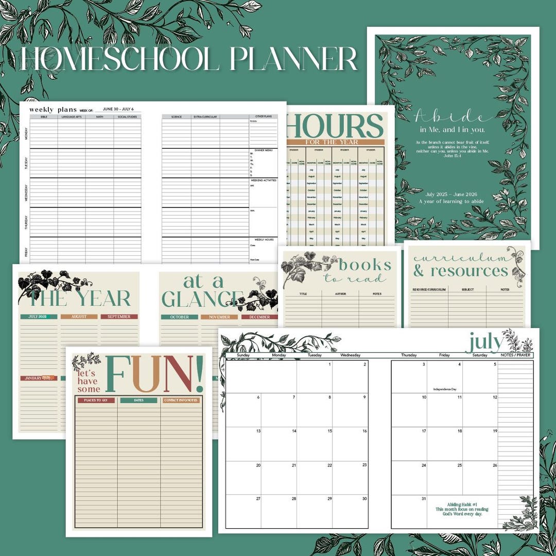 4 Student 2025-2026 Homeschool Planner - Etsy