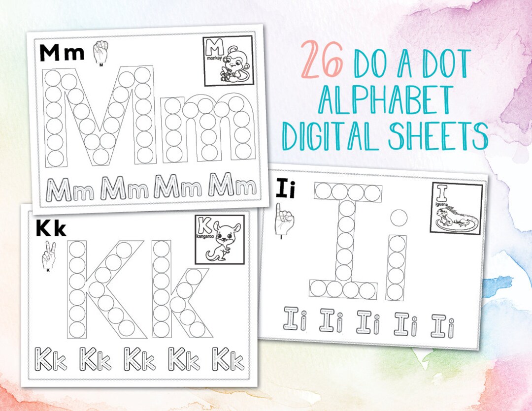 Preschool/toddler Alphabet Do A Dot Activity Pages - Etsy