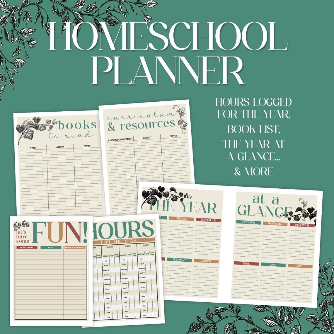 4 Student 2025-2026 Homeschool Planner - Etsy