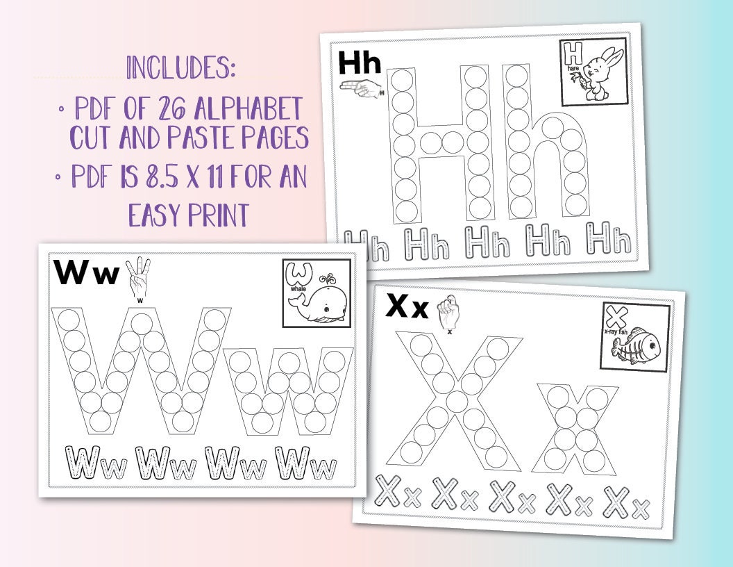 Preschool/toddler Alphabet Do A Dot Activity Pages - Etsy