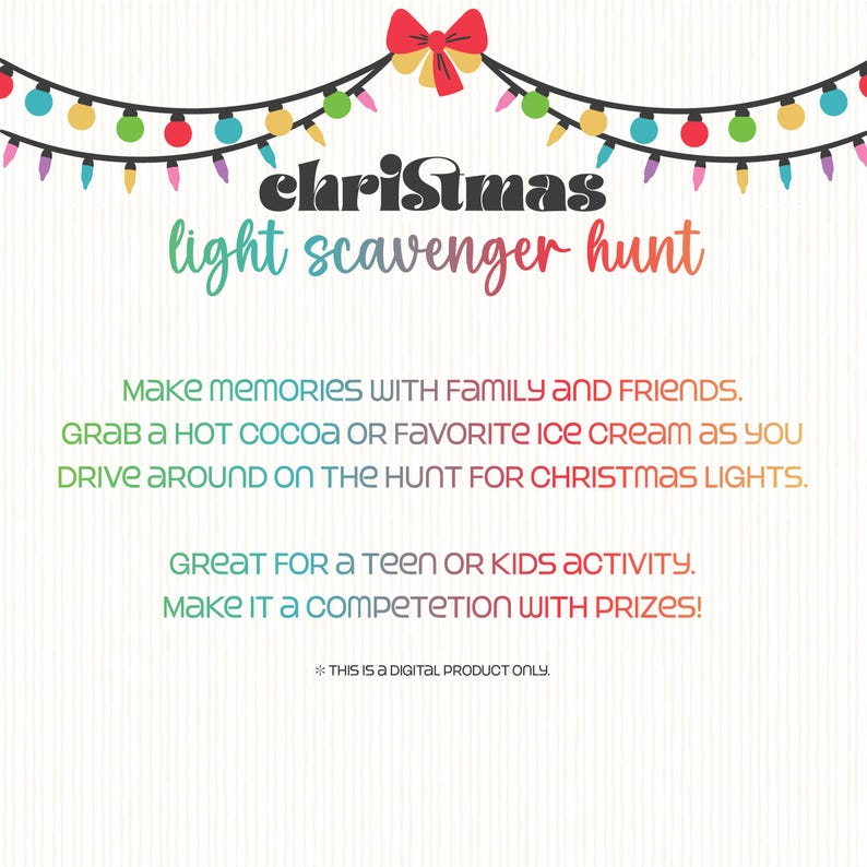 Christmas Light Scavenger Hunt - Etsy